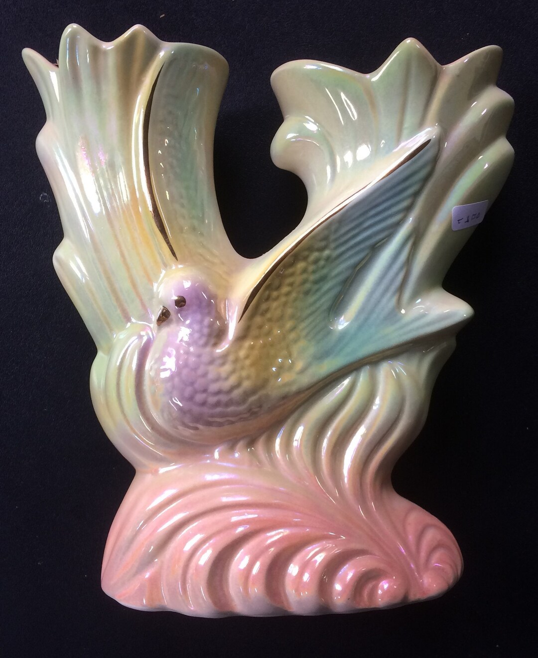 Australian Vintage PATES Pottery - Double VASE Lusterware Pink Yellow ...