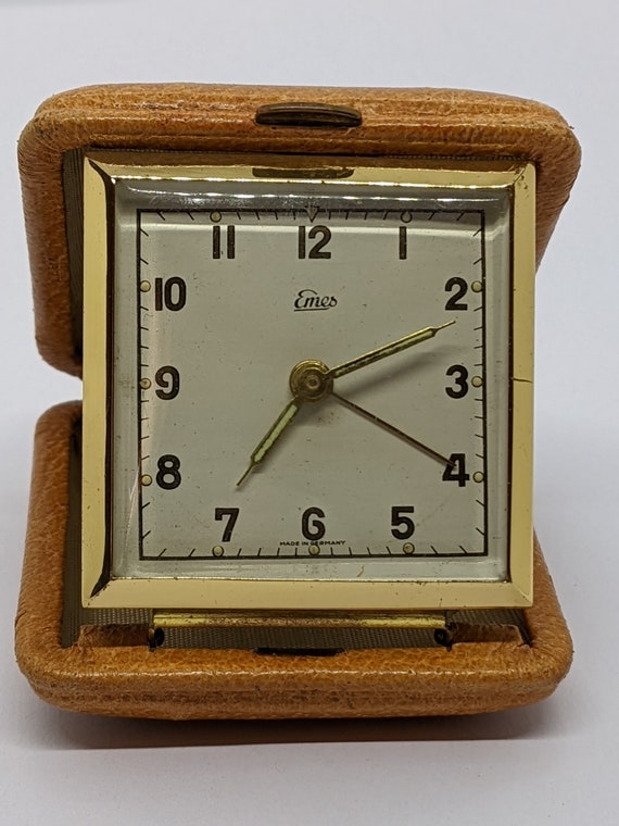 Vintage EMES 1950's Small Wind-up Travel Clock Made in - Etsy