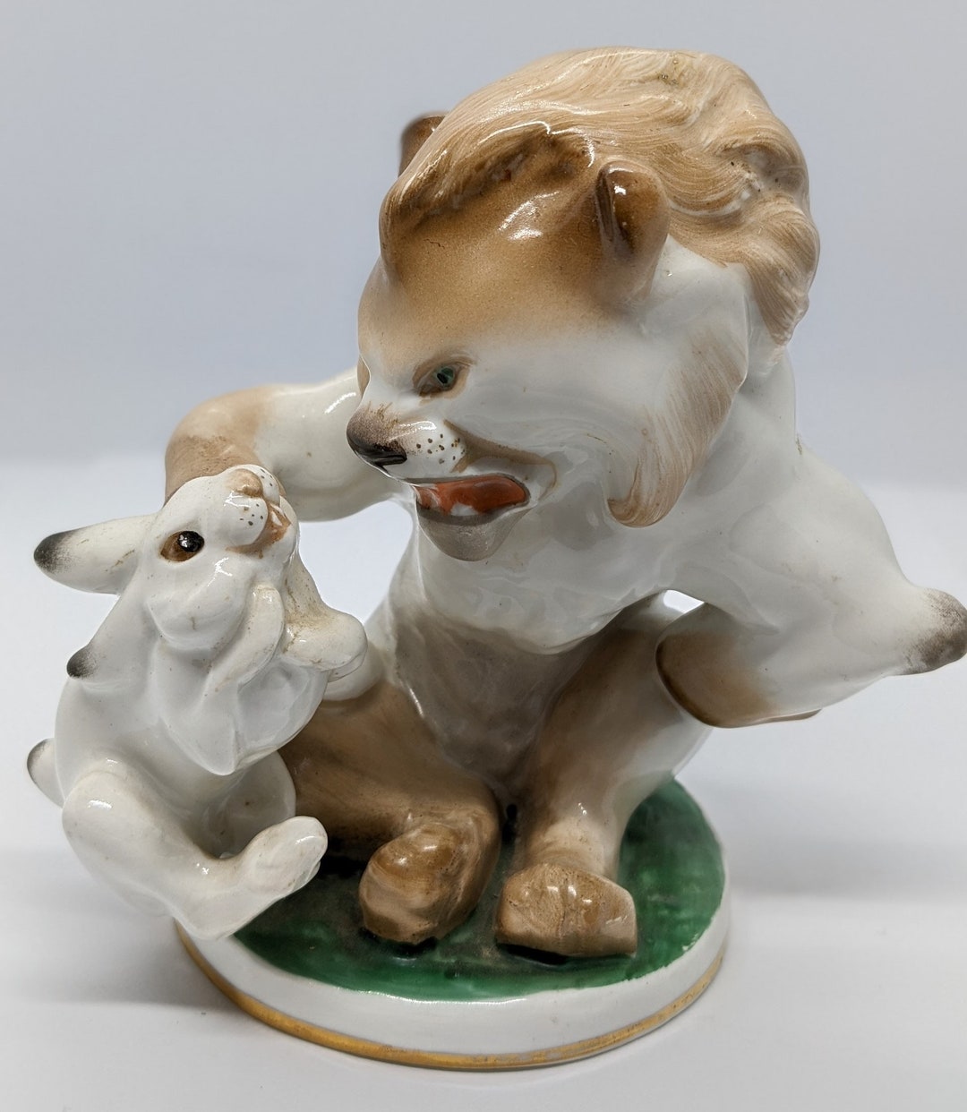 USSR Porcelain Lion & Rabbit 1950's Lomonosov Factory - Etsy