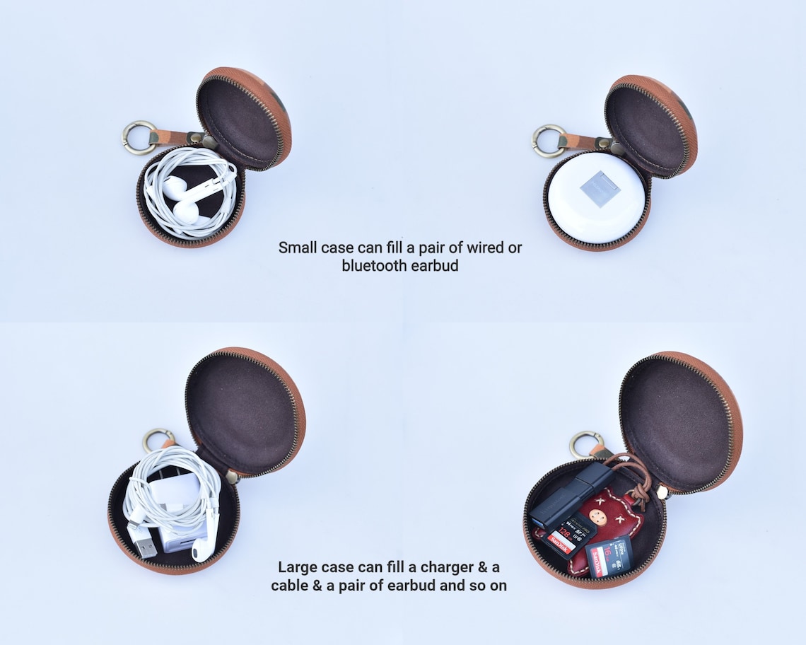 Leather Earbud Holder Leather Coin Purse Earphone Organizer - Etsy
