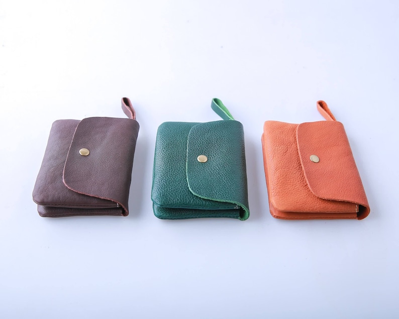 Small Leather Pouch Minimalist Wallet Womens Leather Coin - Etsy