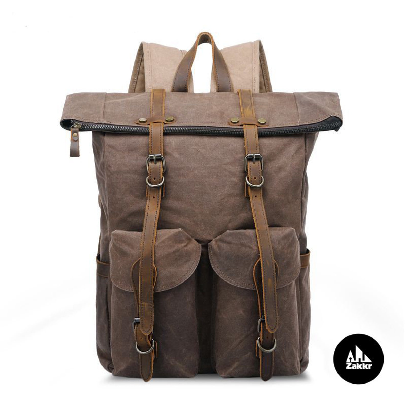 Canvas Backpack Men Rolltop Backpack Cycling Backpack Hiking | Etsy