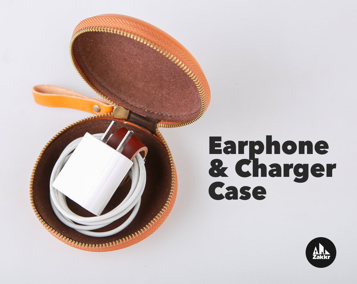 Leather Earbud Holder Iphone Charger Case Leather Cable - Etsy