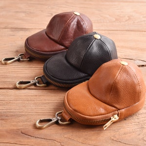 Baseball Cap Leather Coin Purse Baseball Hat Small Leather - Etsy