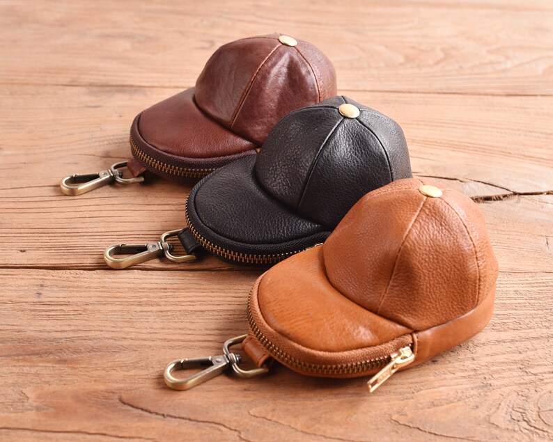 Baseball Cap Leather Coin Purse Baseball Hat Small Leather - Etsy