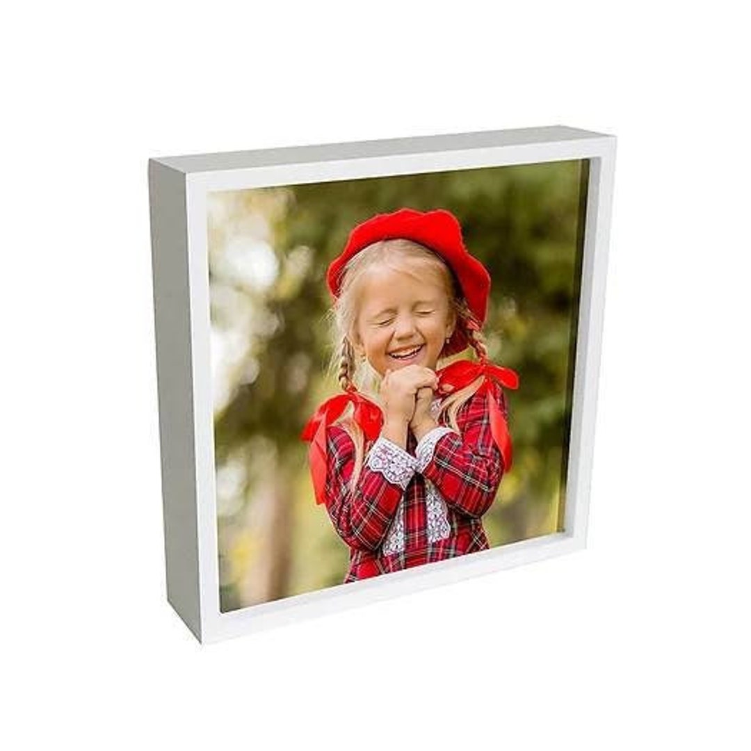 Square White Recessed Photo Block - Etsy