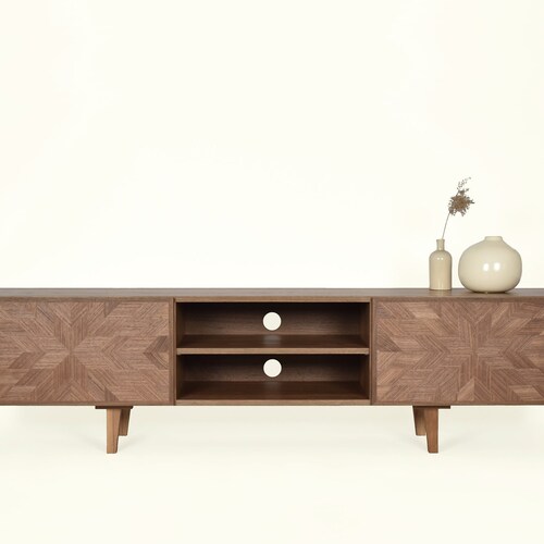 Walnut TV Stand MCM Media Console Mid Century Modern | Etsy