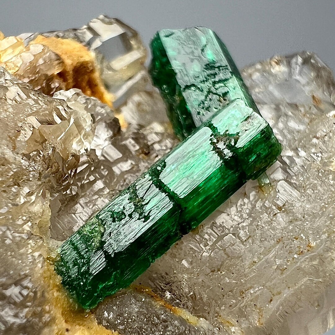 978 Carat Fluorescent Emerald Crystal With Pyrite on Quartz Matrix From ...