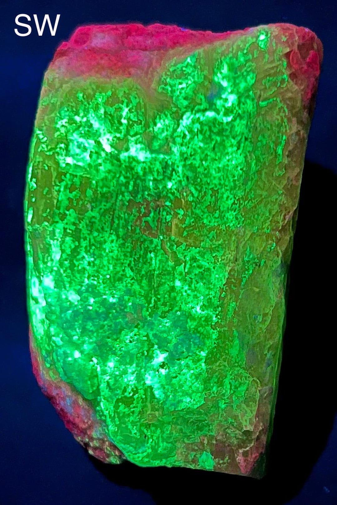 424 Carat Fluorescent Natural Scapolite Crystal With Willemite From ...