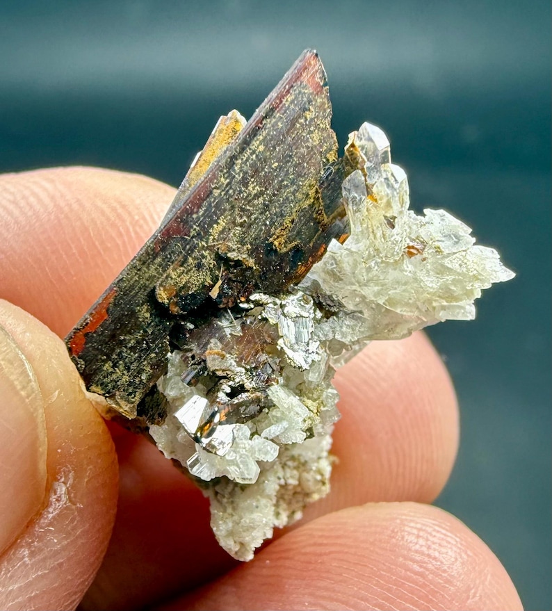 Cristales de brookita con muestra de cristal de cuarzo de Pakistán ...