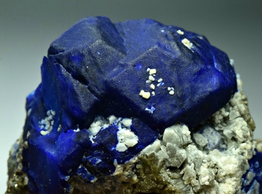 369 Gram Lazurite Crystal Specimen With Forsterite Crystals & Pyrite ...