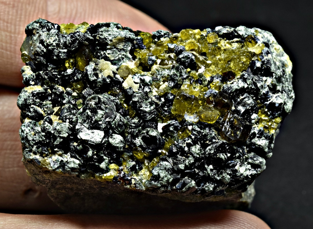 204 Carat Green Vesuvianite Crystal Specimen With Andradite Garnet ...