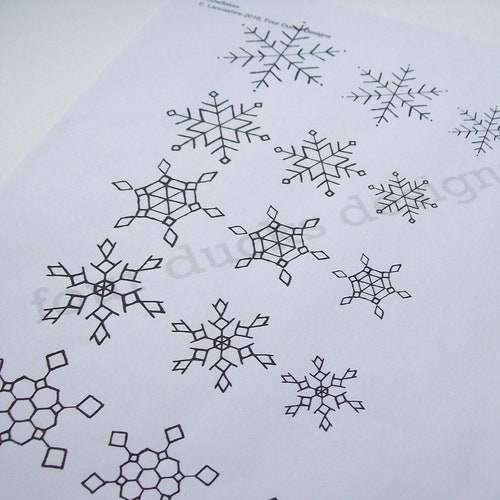 Snowflake Hand Embroidery Pattern PDF Downloadable Snowflake - Etsy