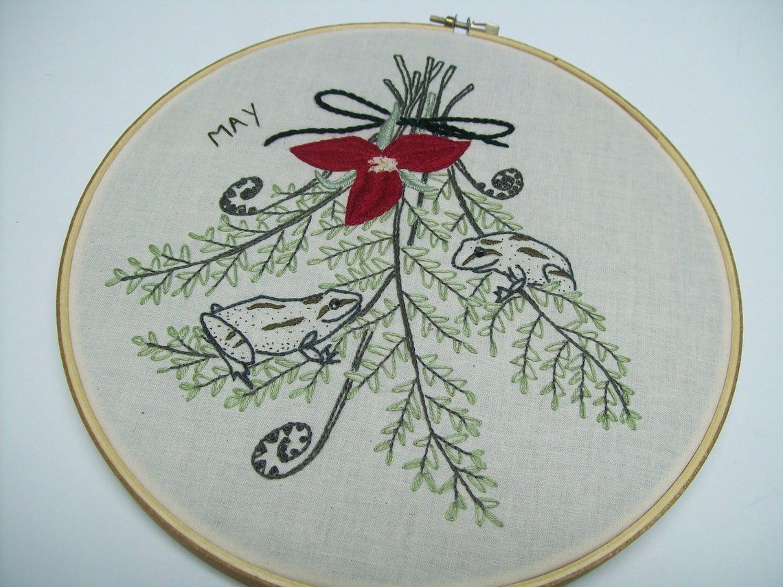 Hand Embroidery Frog Pattern, PDF Pattern for Embroidered Frogs and ...