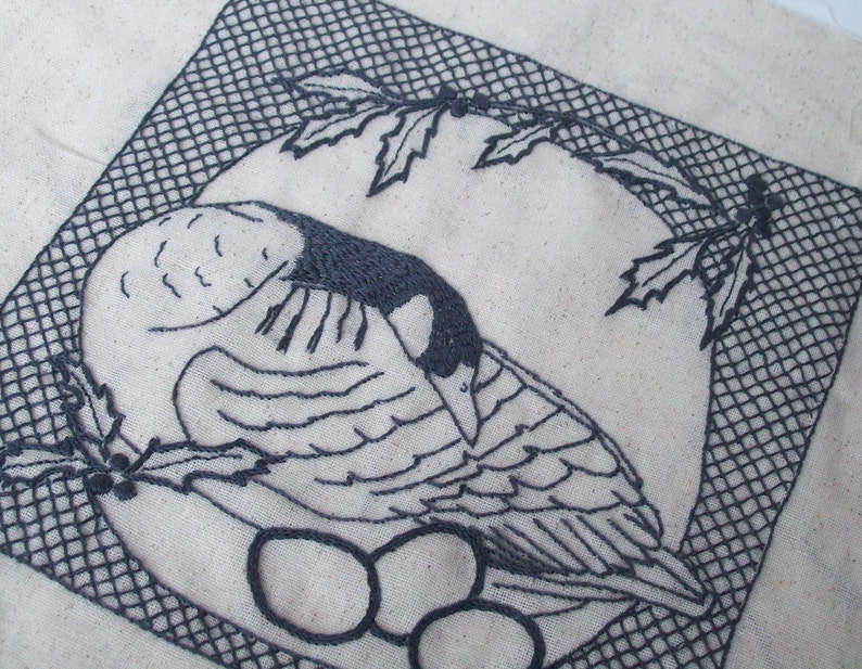 Christmas Goose Embroidery, Canada Goose A-laying Hand Embroidery ...