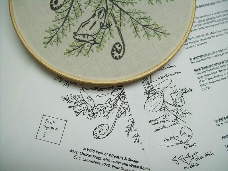 Hand Embroidery Frog Pattern, PDF Pattern for Embroidered Frogs and ...