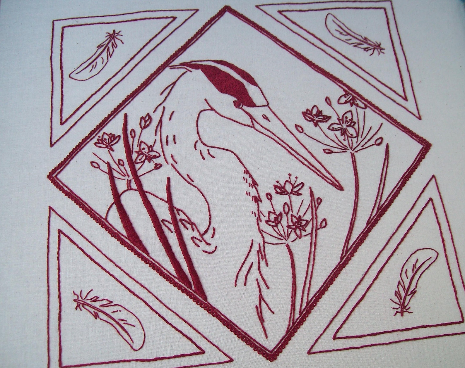 Heron Hand Embroidery Pattern, PDF Heron Embroidery From My Marshland ...