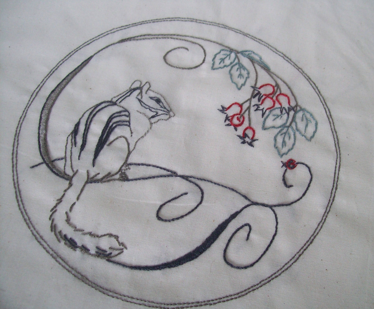 Chipmunk Embroidery Download, PDF Chipmunk Embroidery Pattern, Rosy Day ...