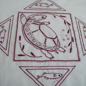 Turtle Hand Embroidery Pattern, PDF Turtle Redwork Download, Marshland ...