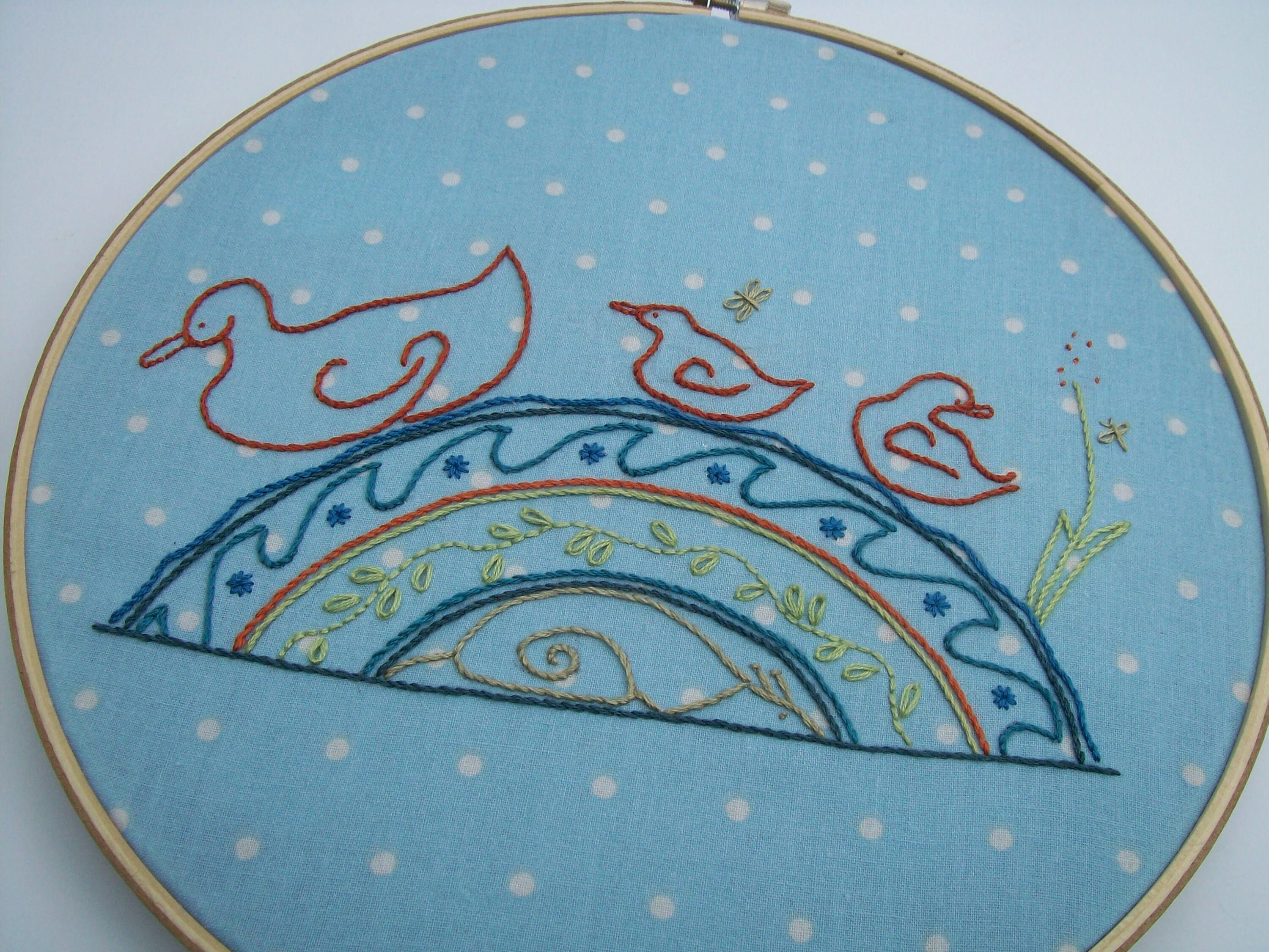 Simple Hand Embroidery Pattern, Duck Embroidery Pattern Download ...