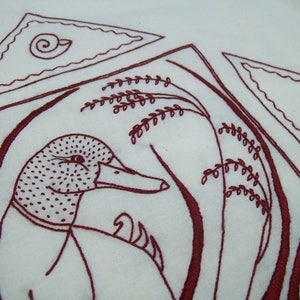 Mallard Duck Redwork, Hand Embroidery Duck Pattern, PDF Hand Embroidery ...