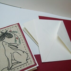 Snowshoe Hare Hand Embroidery Pattern, PDF Christmas Card Embroidery ...