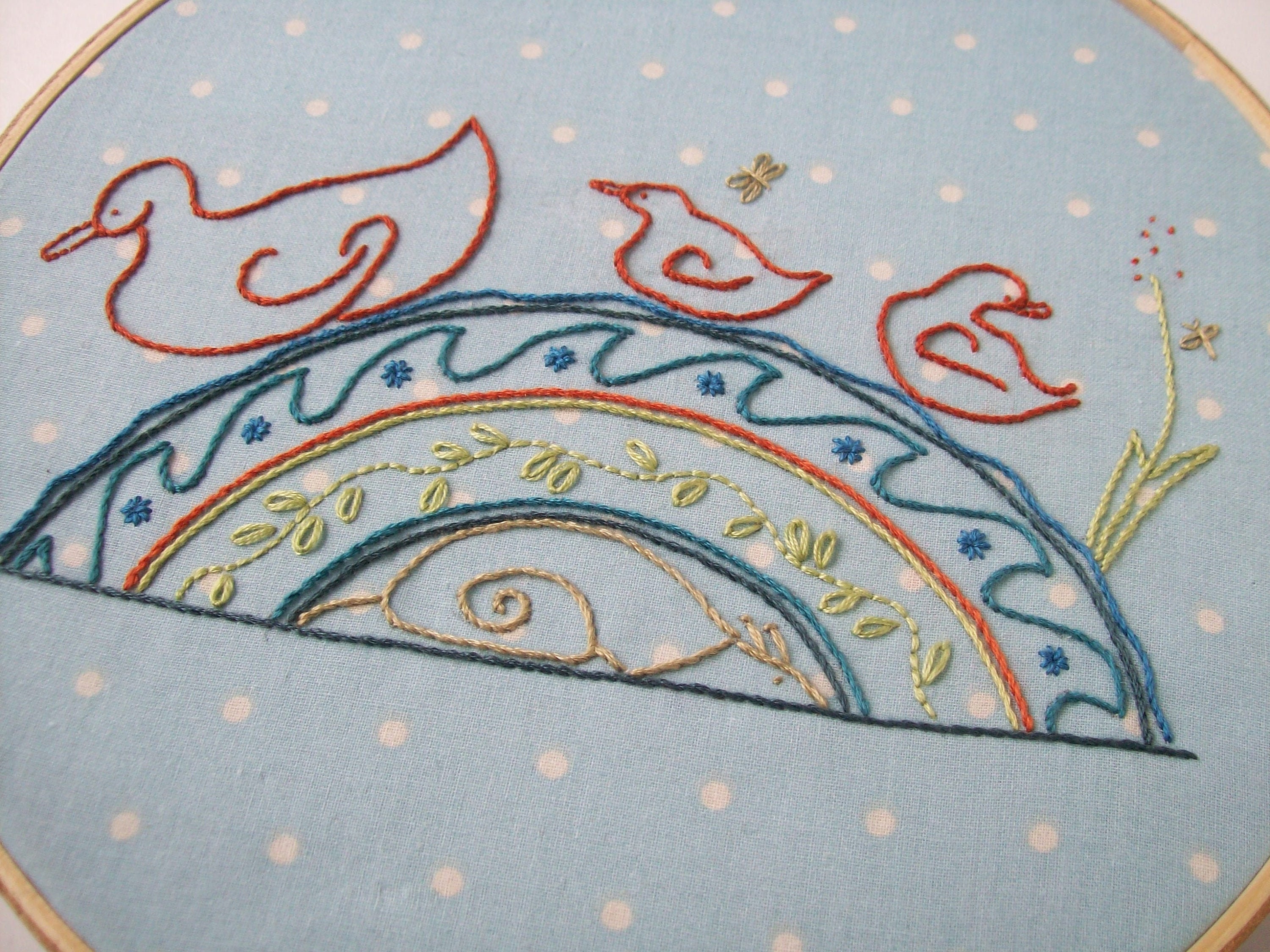 Simple Hand Embroidery Pattern, Duck Embroidery Pattern Download ...