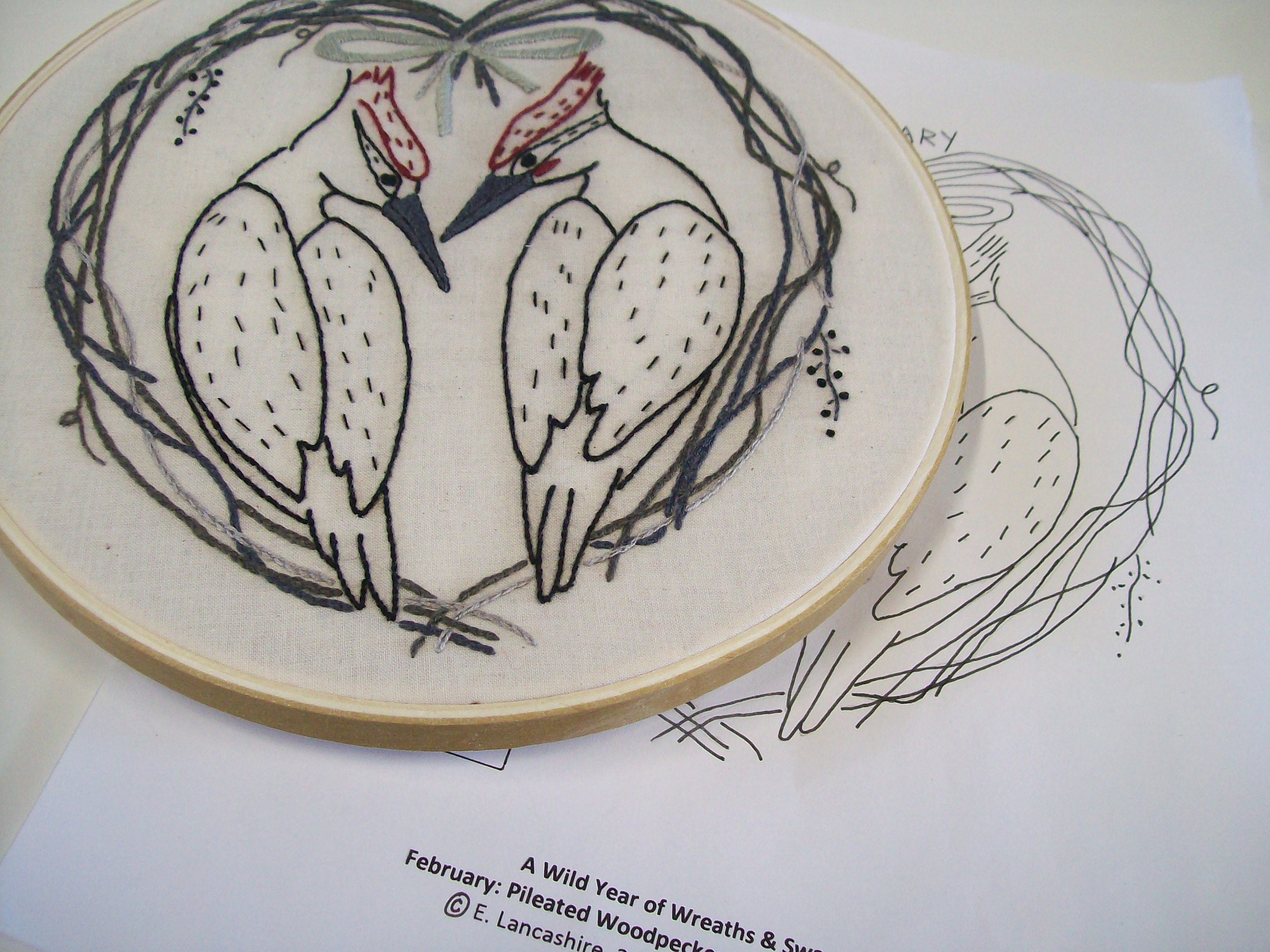 Woodpecker Hand Embroidery Pattern, PDF Embroidery Pattern for A Wild ...