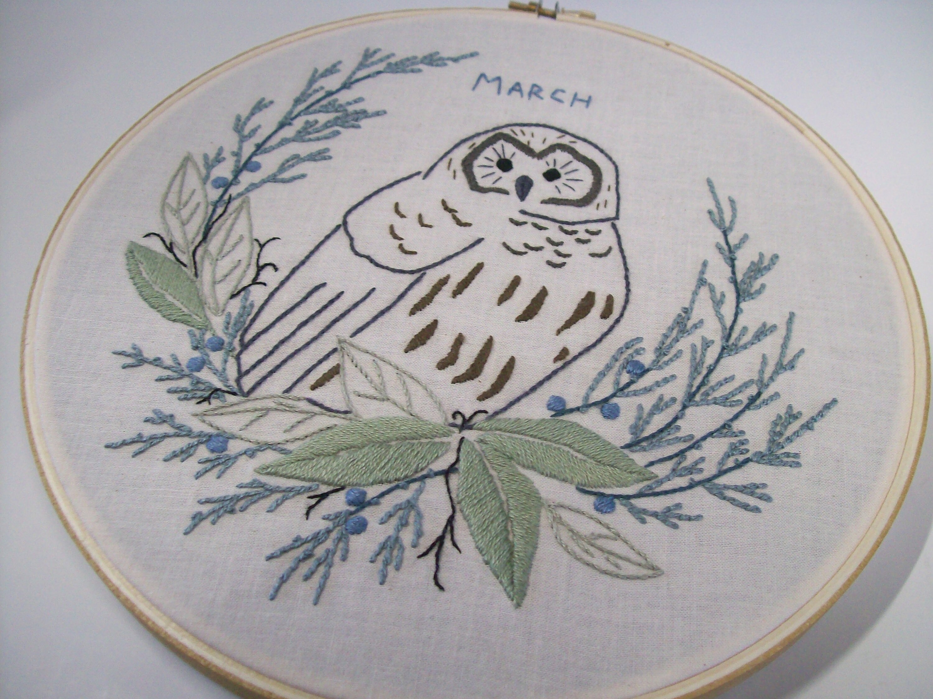 Owl Embroidery Pattern, PDF Owl Embroidery Pattern, A Wild Year of ...
