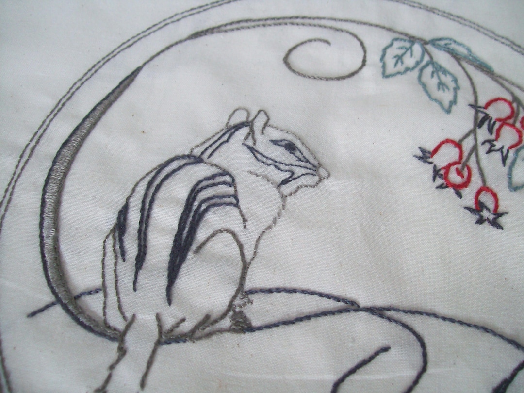 Chipmunk Embroidery Download, PDF Chipmunk Embroidery Pattern, Rosy Day ...
