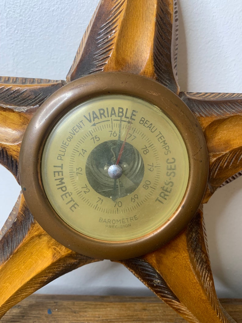 Vintage Wooden Barometer - Etsy