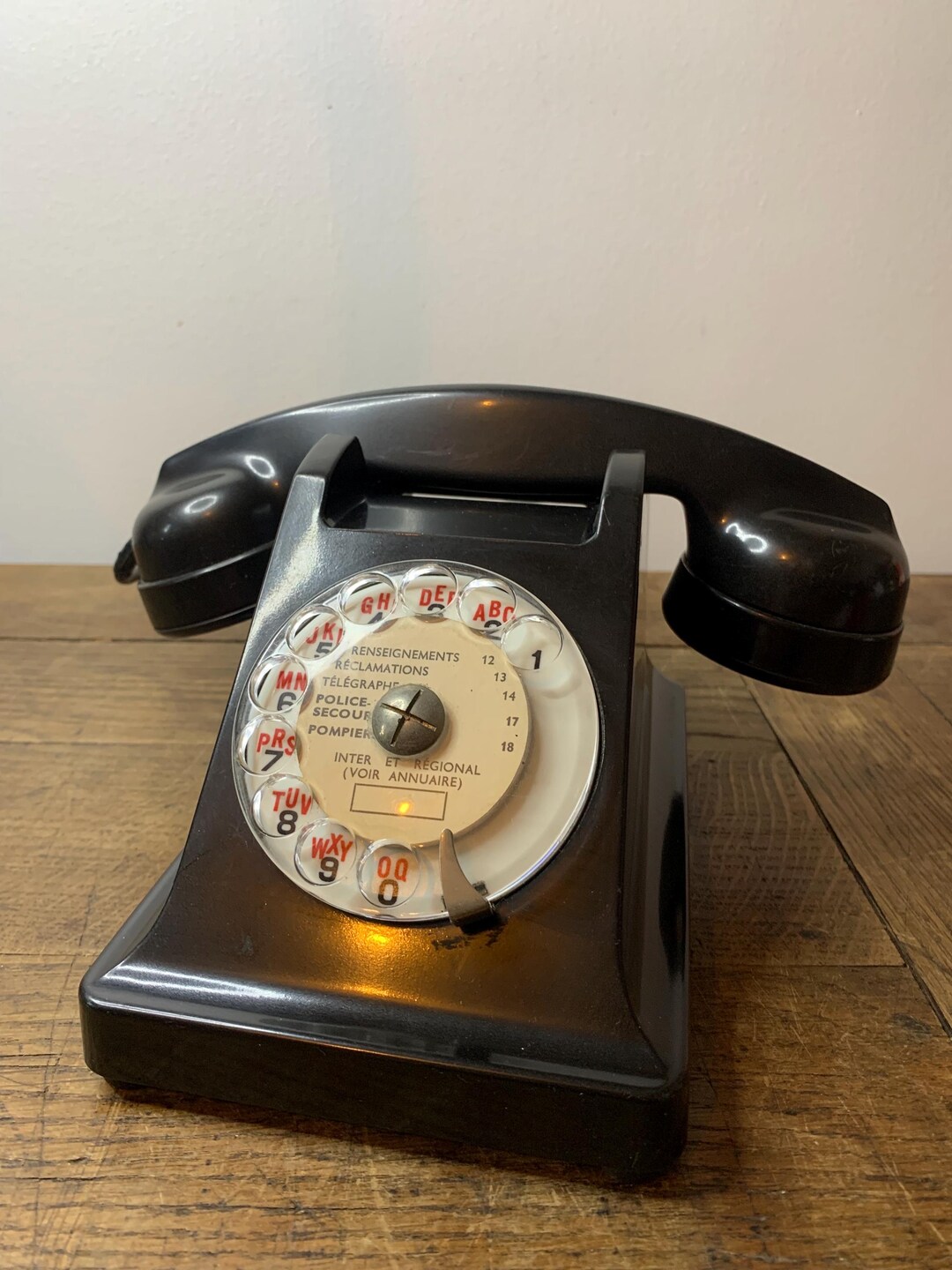 Vintage PTT Black Rotary Dial Telephone With Indicator Light – Bakelite ...