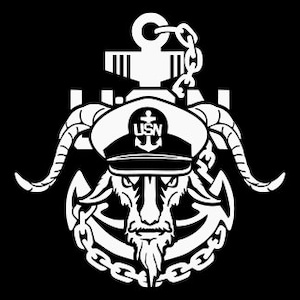 High Quality Navy Chief With Goat Head Anchor Black and White Svg ...