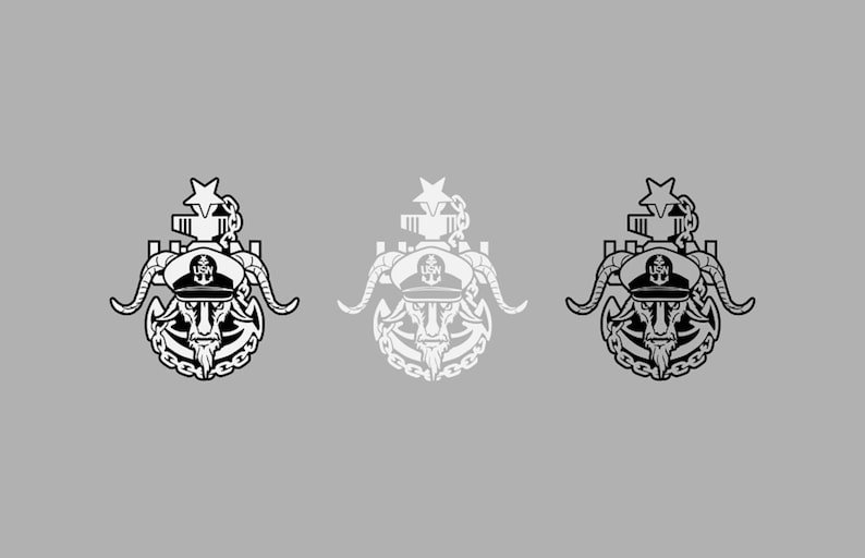 High Quality Navy Senior Chief With Goat Head Anchor Black and White ...