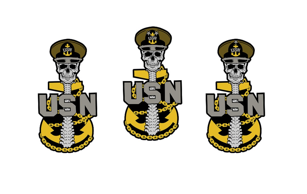 All 3 Navy Chief, Senior, Master Chief Skull and Backbone Anchor Svg ...