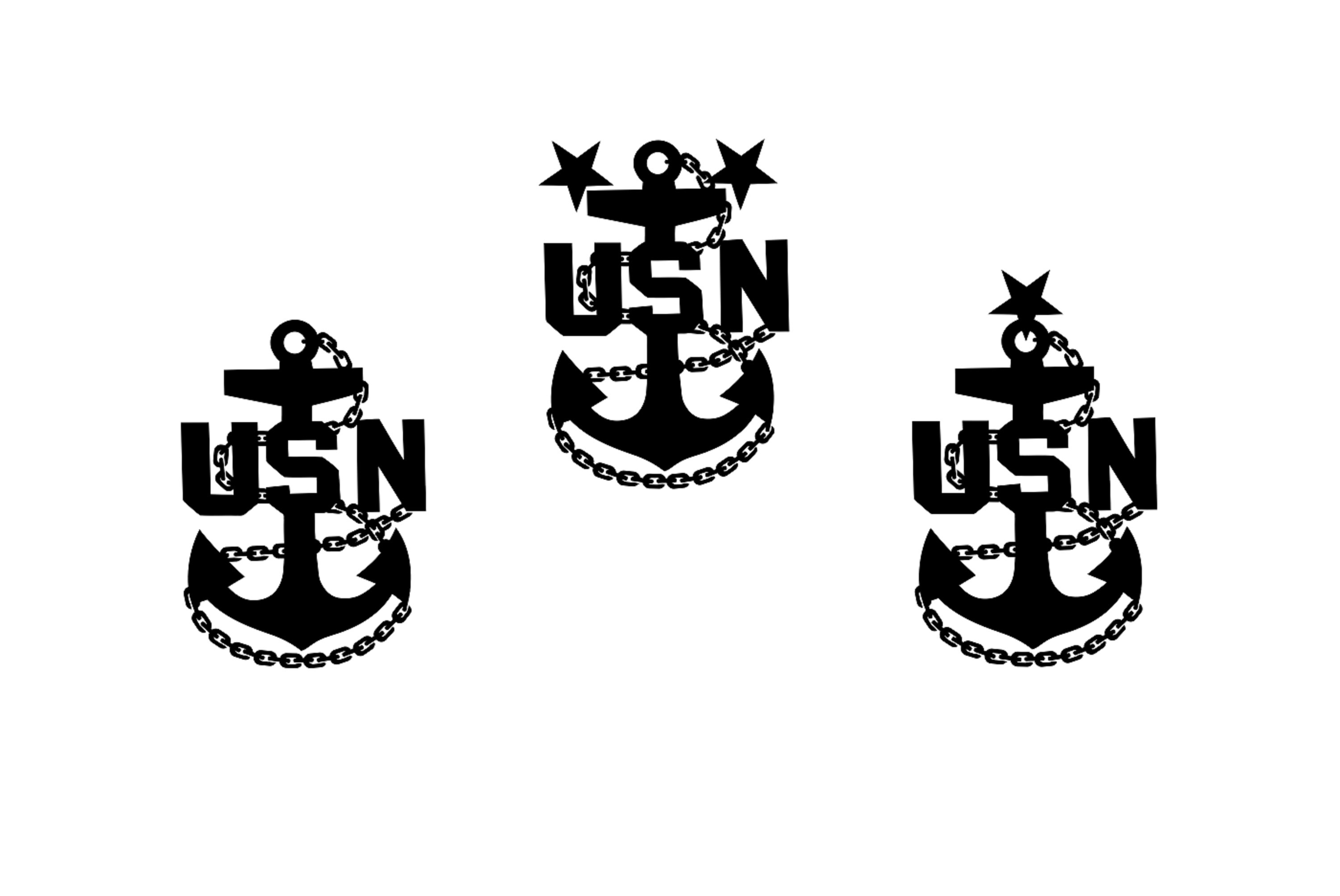 All 3 Navy Chief, Senior, Master Chief Anchor Variety Svg Vector ...