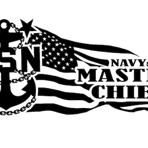 All 3 Navy Chief, Senior, Master Chief Anchor With American Flag Svg ...