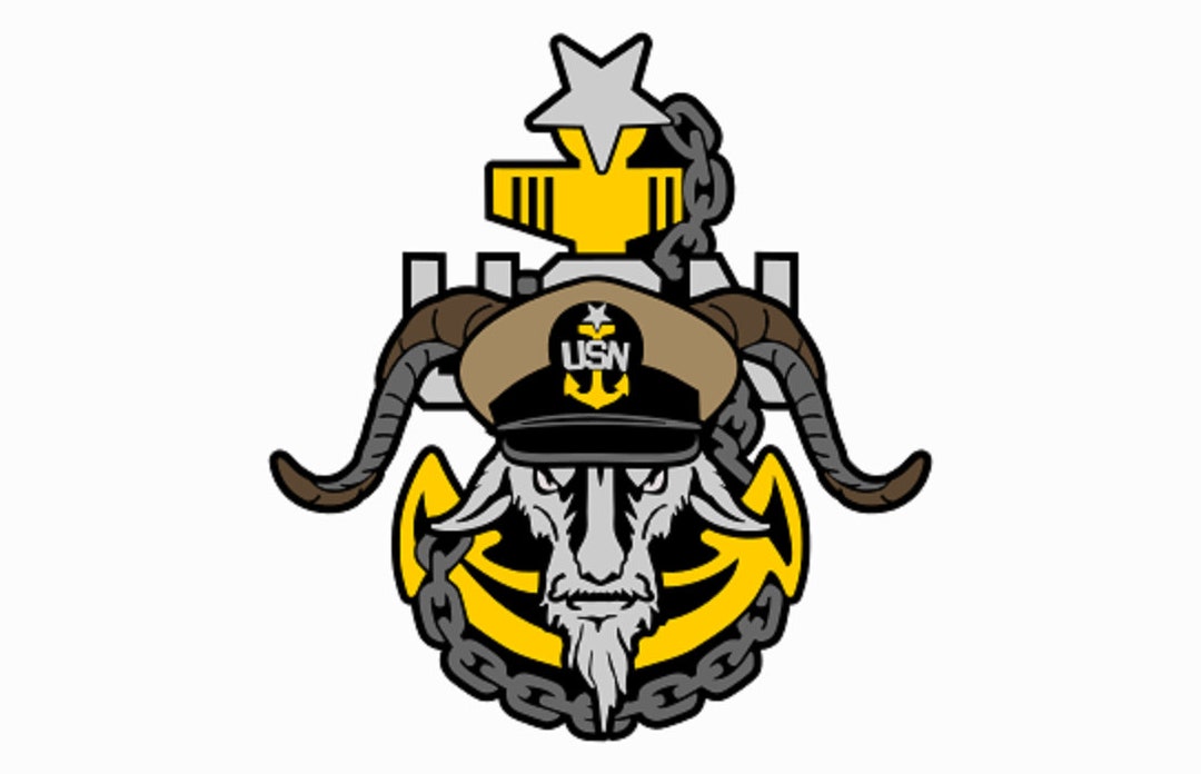 High Quality Navy Senior Chief With Goat Head Anchor Color Svg Vector ...