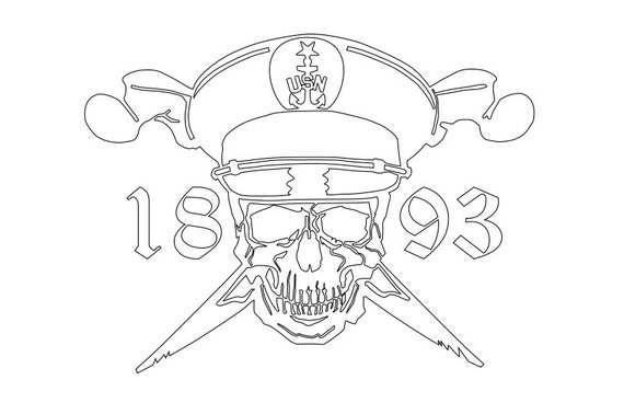 Navy Senior Chief Skull