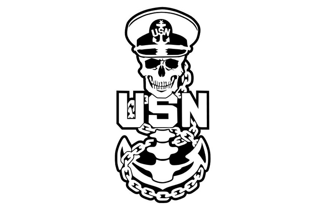 Navy Senior Chief Skull and Backbone Anchor Svg Vector and PNG Files - Etsy