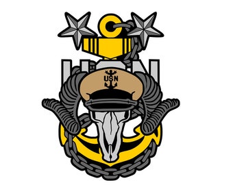 All 3 Navy Chief, Senior Chief, Master Chief Goat Skull Anchor Color ...