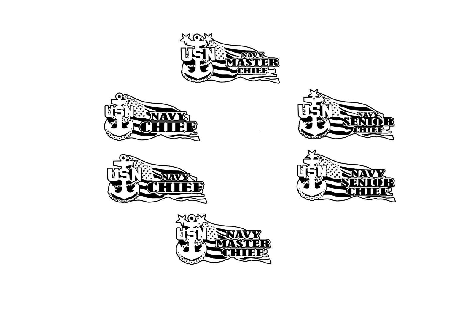 All 3 Navy Chief, Senior, Master Chief Anchor With American Flag Svg ...