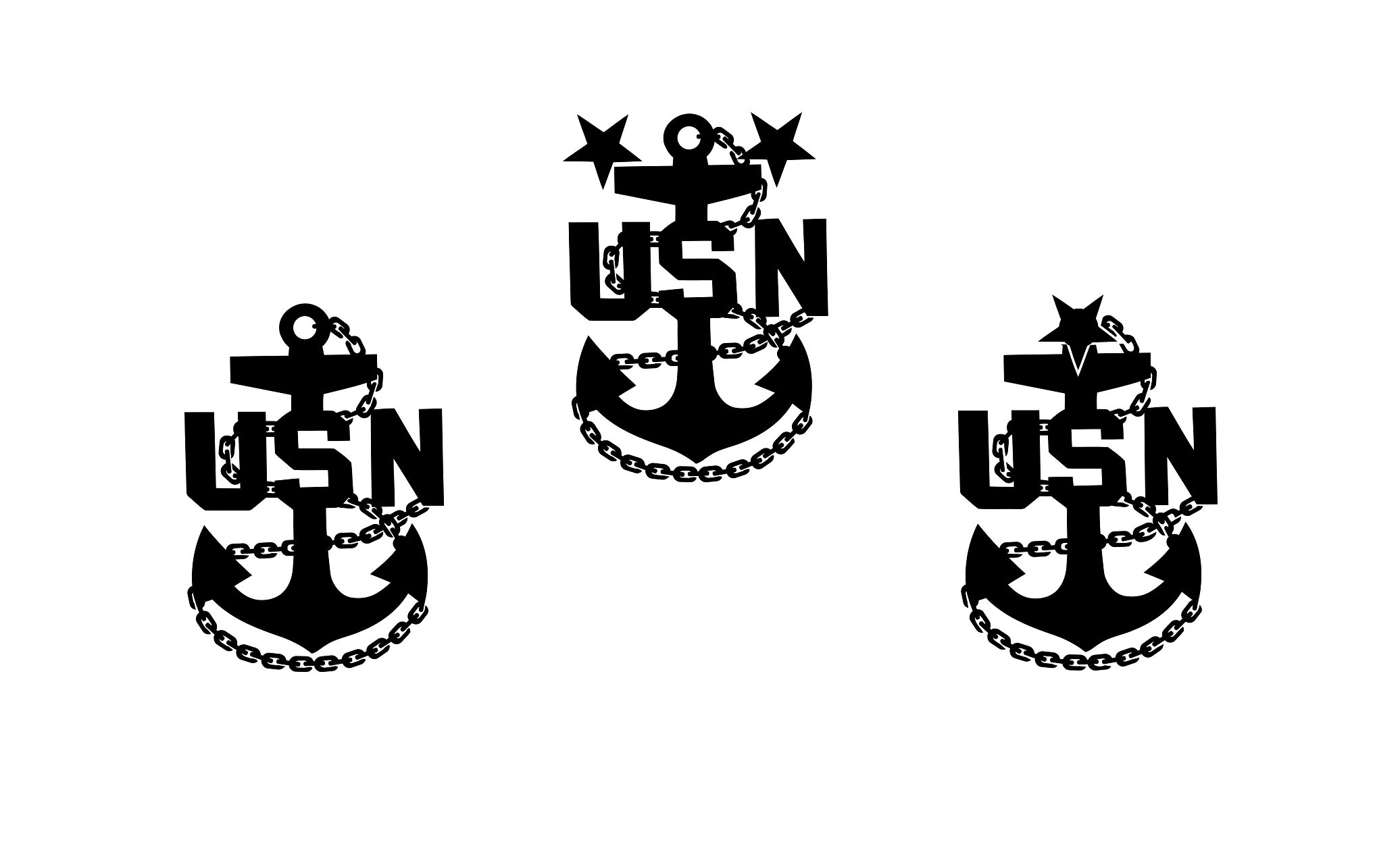 All 3 Navy Chief, Senior, Master Chief Anchor Variety Svg Vector ...