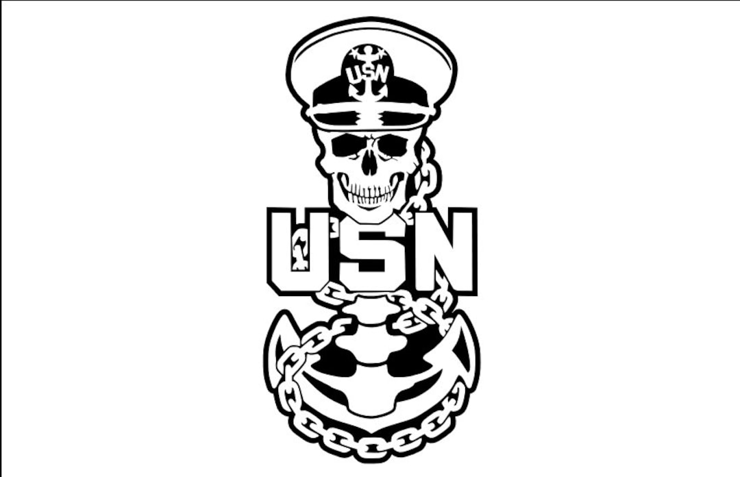 Navy Master Chief Skull and Backbone Anchor Svg Vector and PNG Files - Etsy