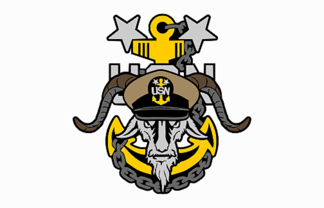 High Quality Navy Master Chief With Goat Head Anchor Color Svg Vector ...