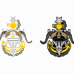 High Quality Navy Senior Chief With Goat Head Anchor Color Svg Vector ...
