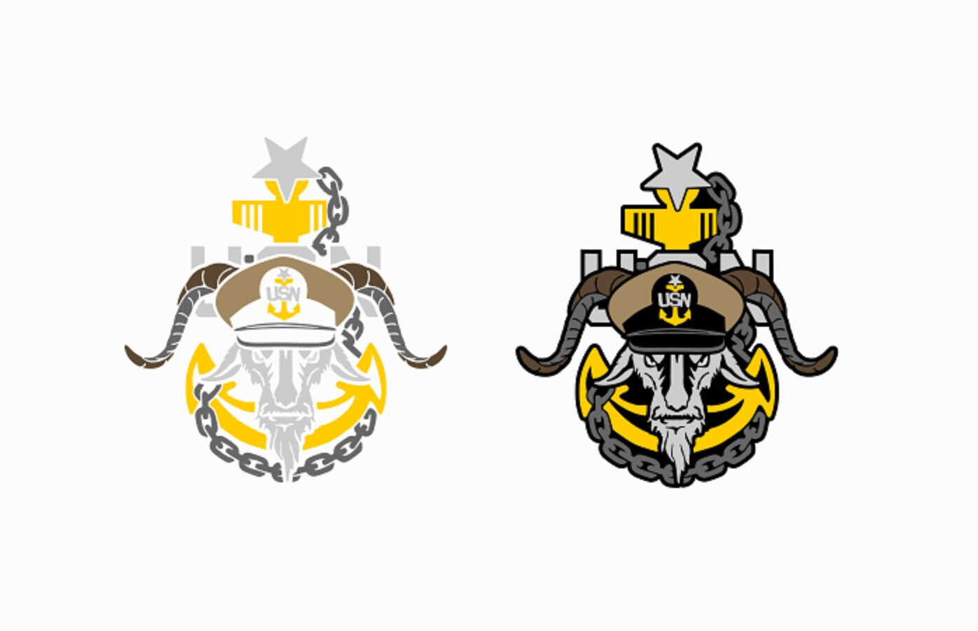 High Quality Navy Senior Chief With Goat Head Anchor Color Svg Vector ...