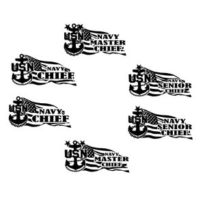 All 3 Navy Chief, Senior, Master Chief Anchor With American Flag Svg ...