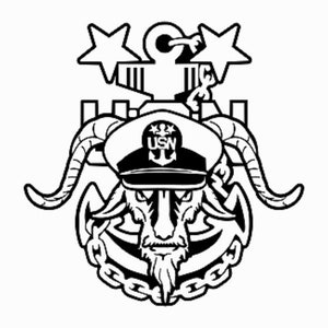 High Quality Navy Master Chief With Goat Head Anchor Black and White ...
