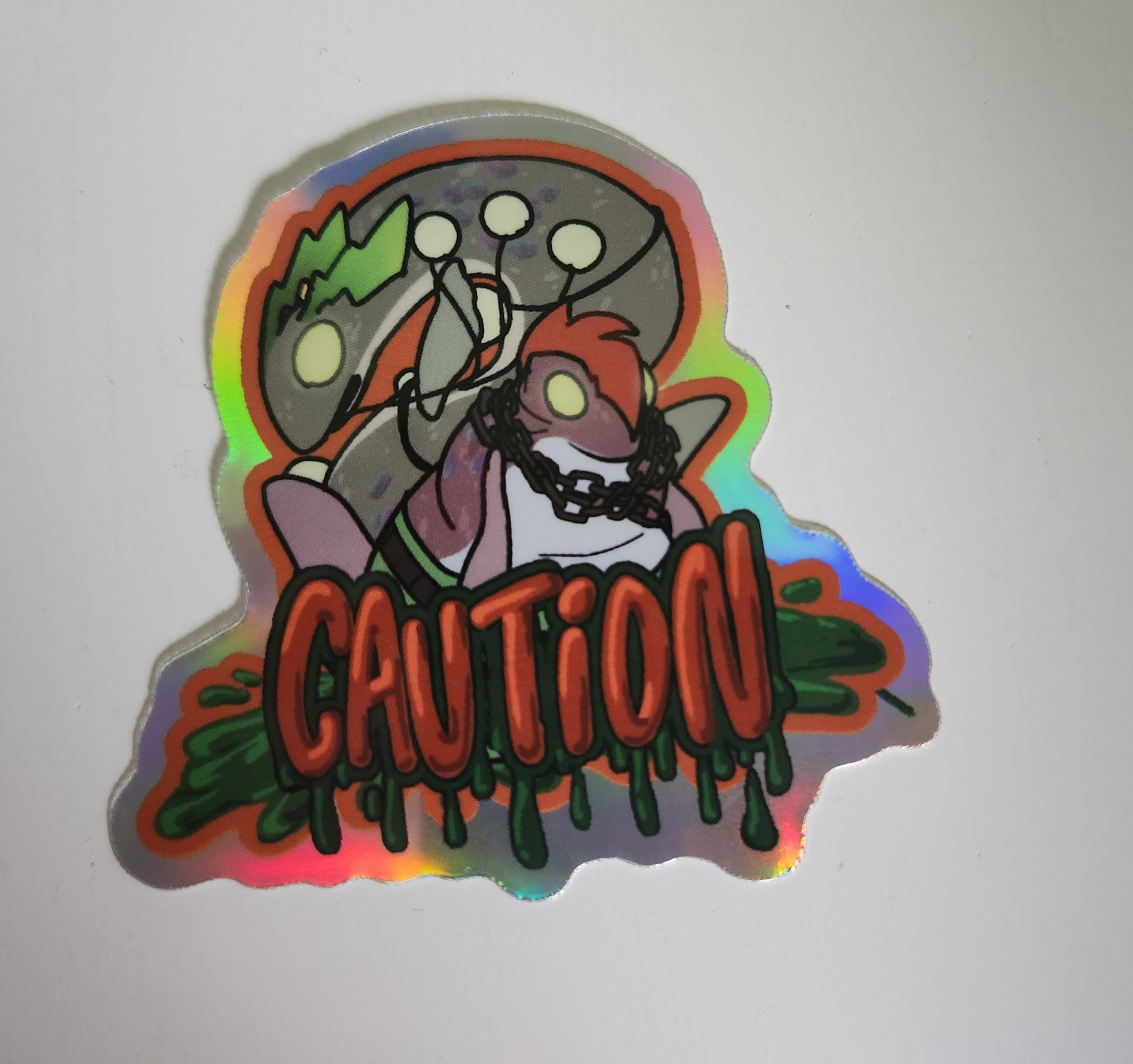CAUTION Splatoon 3 King Salmonoid Sticker - Etsy